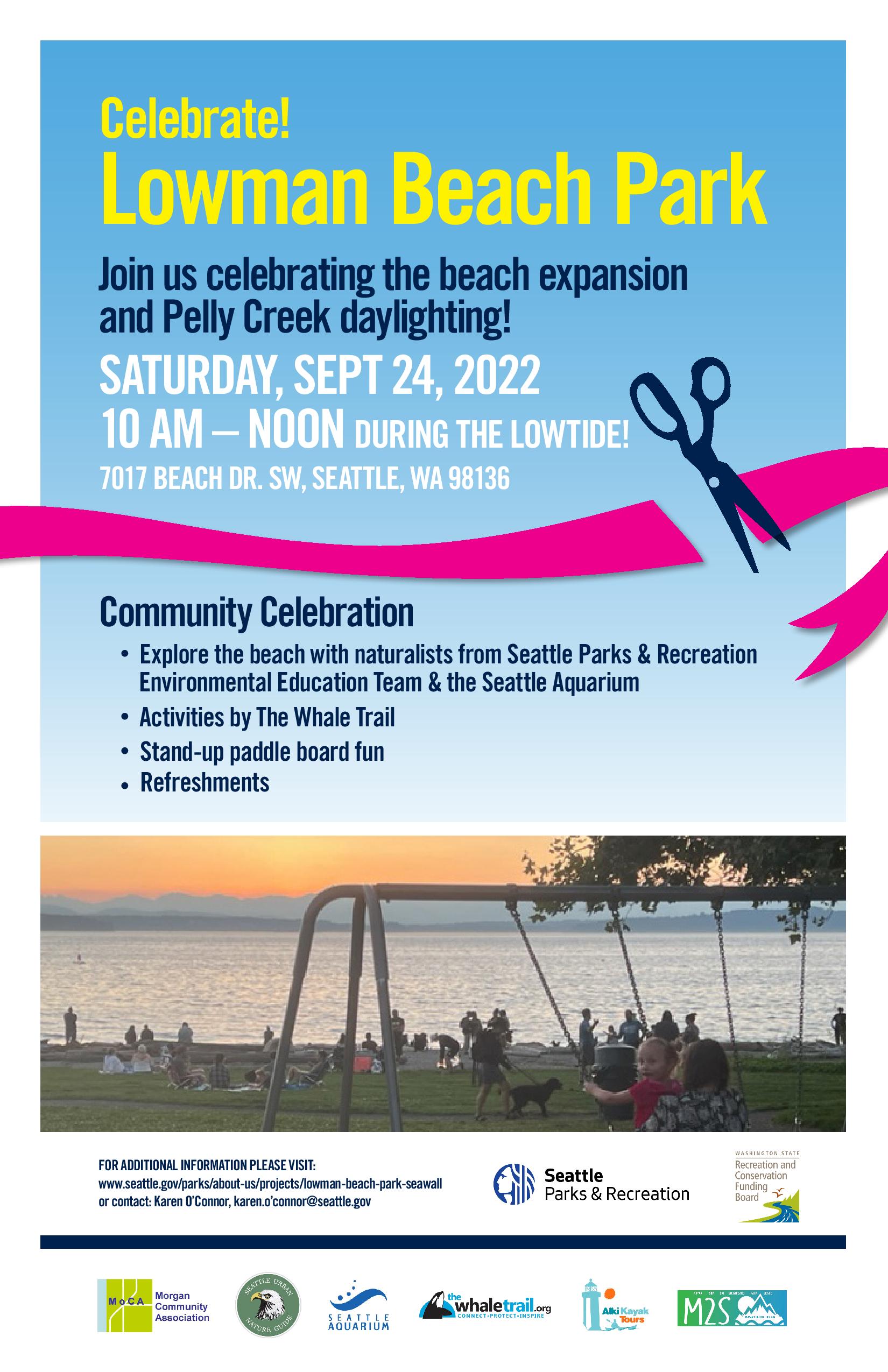 Celebrate Lowman Beach Park in public ceremony Sept. 24 | Westside Seattle